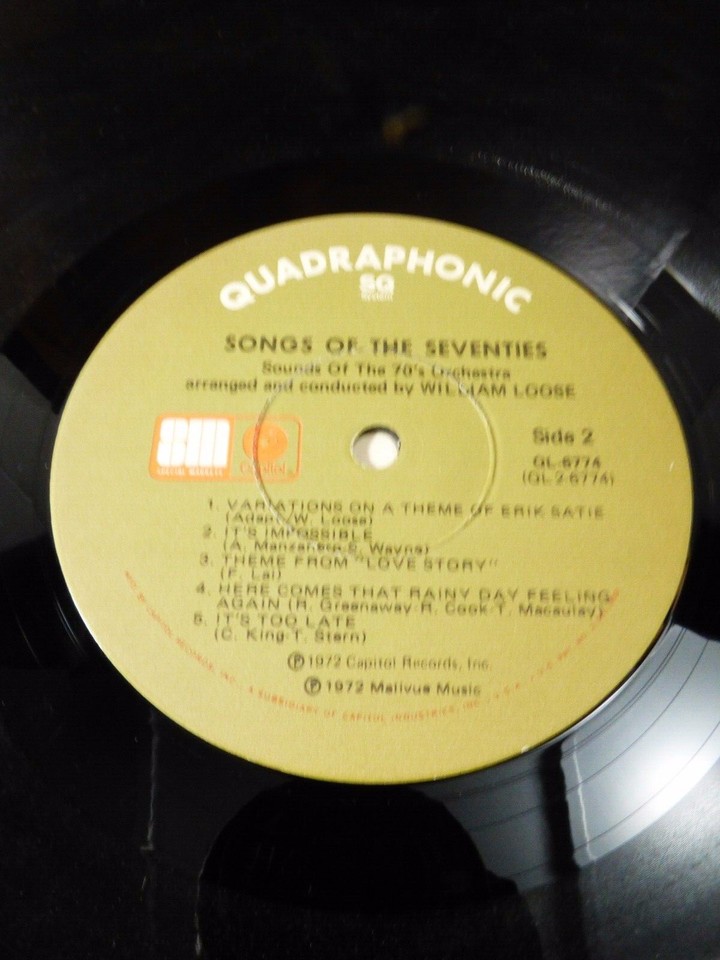 VTG 1973 Realistic Quadraphonic LP Capitol Songs of The Seventies vinyl ...