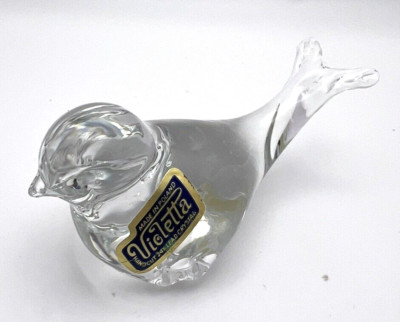 BIRD FIGURINE PAPERWEIGHT VIOLETTA 24% LEAD CRYSTAL GLASS MADE IN ...