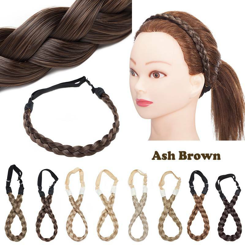 Fashion Plaited Chunky Braided Hair Extensions Headband HairBand ...