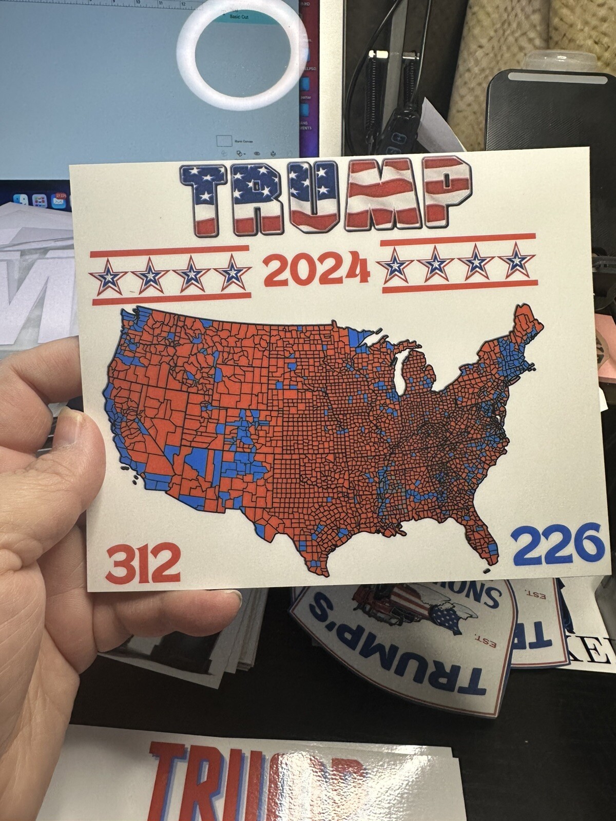 5X5 UV LAMINATED TRUMP 2024 STICKER | eBay