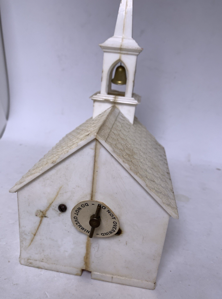 GLOLITE Christmas Church Music Box Plastic White Roof Noma MCM | eBay