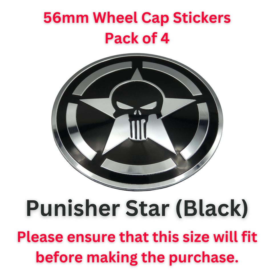 Wheel Cap Decals Emblems Sticker 56mm 2.20" CHOOSE YOUR STYLE (4 PACK ...