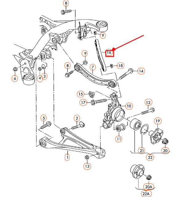 Audi 7L0505398 Genuine OEM Factory Original Upper Control Arm for sale ...