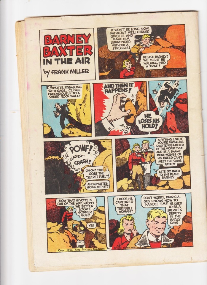 Barney Baxter vs. Nazis Aerial Battle Dell Cómics Four-Color #20 WWII ...