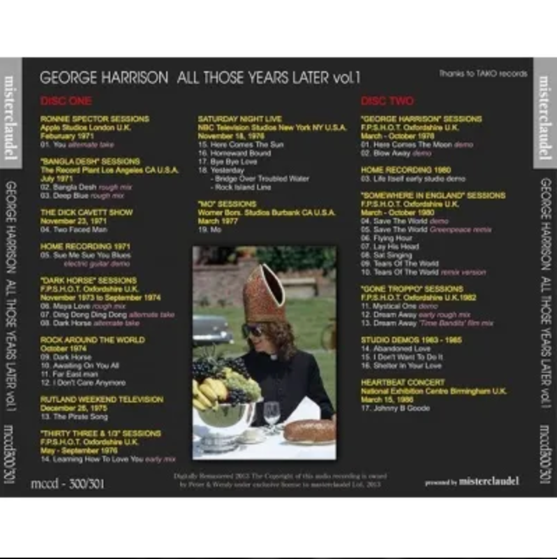 GEORGE HARRISON / ALL THOSE YEARS LATER VOL.1 1971-1986 (2CD) Beatles ...