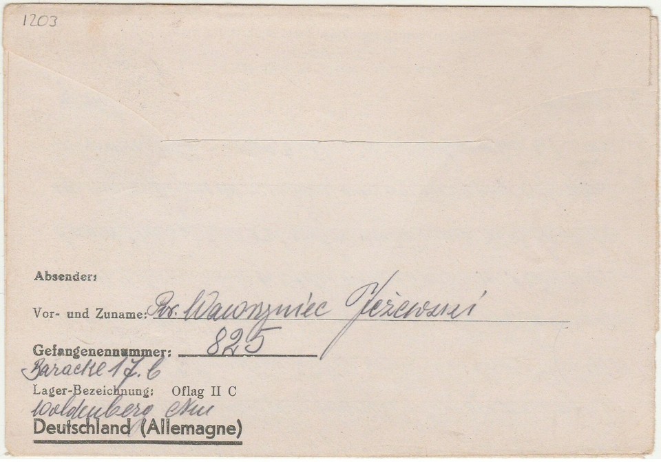 Cover POW German Empire, 1942. Woldenberg Oflag II C to Posen. Oflag II ...