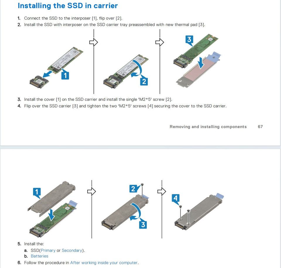For Dell Latitude 7424 5424 5420 Ruggde m.2 SSD Hard disk Caddy 0HJC3G ...