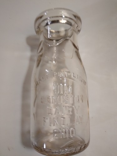 Findlay Ohio Jim Edmiston Dairy embossed half pint | eBay