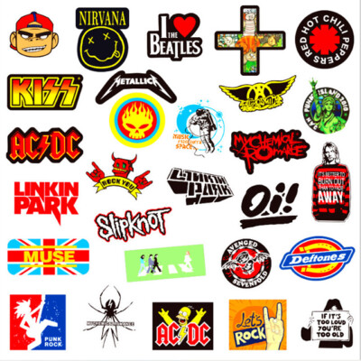 Vinyl Band Stickers 3''-4'' Rock n Roll Nu Metal Metallica Rammstein ...