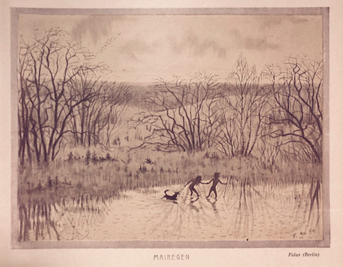 'FIDUS' ART NOUVEAU JUGENDSTIL 'MAY RAIN' COUPLE DOG HUGO HOPPENER ...