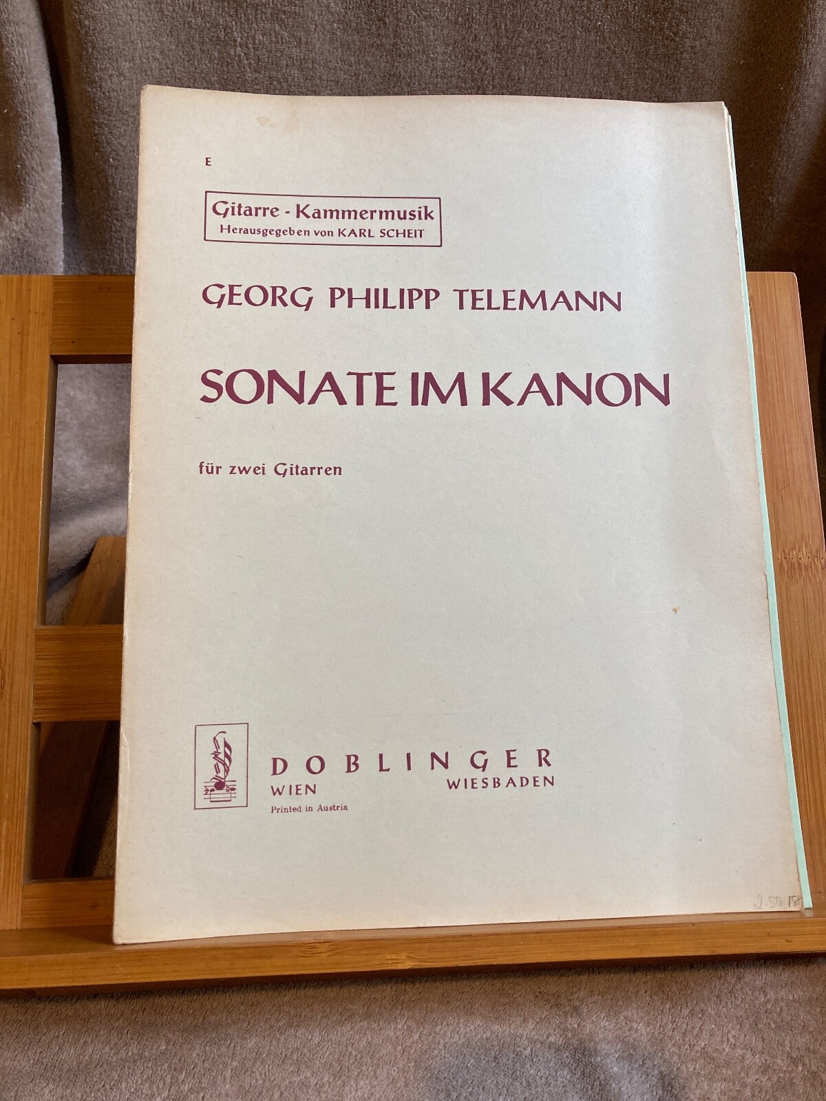 G. P. Telemann Sonate en Canon partition 2 guitares Karl Scheit ed ...