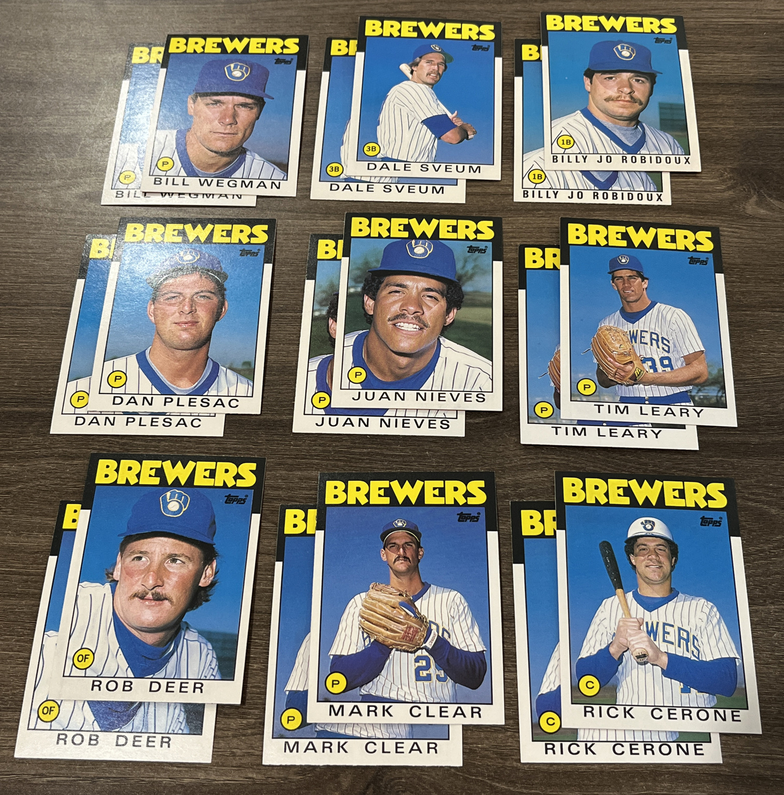 MILWAUKEE BREWERS 1986 TOPPS TRADED BASEBALL (18) CARD LOT NRMT - MINT ...
