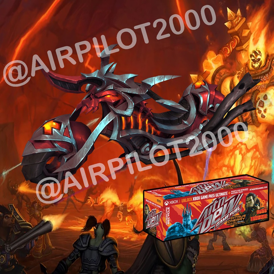 WoW Warcraft Dew Rewards - Hateforged Blazecycle Mount, Tabard, Pet ...