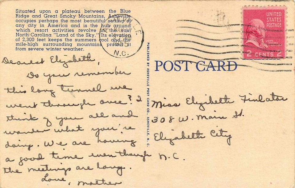 Postcard North Carolina Tunnel Through Beaucatcher Mountain 1955 | eBay