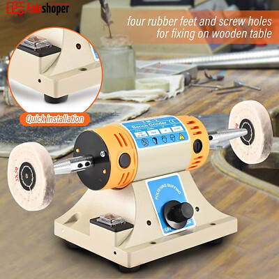 Jewelry Polishing Buffing Machine Mini Bench Grinder Gem Polisher ...