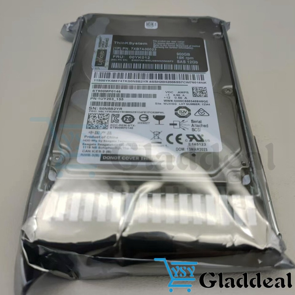 New Lenovo 00YK012 7XB7A00023 2.5 " 900GB 15K SAS 12G HDD HARD DRIVE | eBay