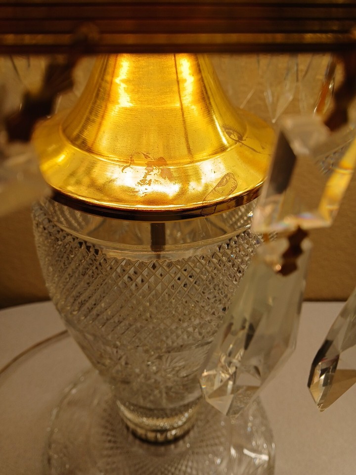 LARGE YASEMIN CUT CRYSTAL MUSHROOM TABLE LAMP 25 1/2" BEAUTIFUL | eBay