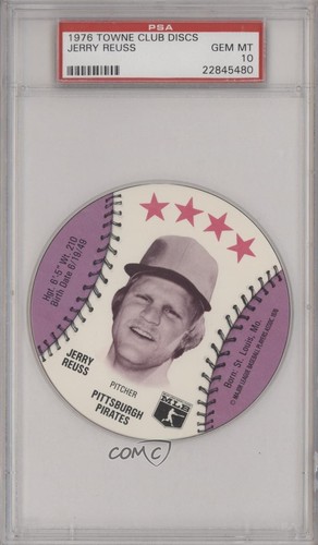 1976 MSA Discs Towne Club Pop Centers Jerry Reuss PSA 10 GEM MT | eBay