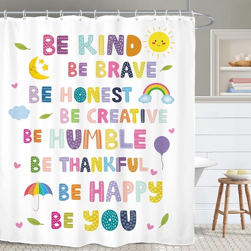 Girls Quotes Bathroom Shower Curtain 60W by 71H Inch Motivational ...