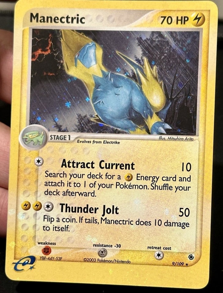 2003 POKEMON EX RUBY & SAPPHIRE #9/109 MANECTRIC HOLO BLEED ERROR | eBay