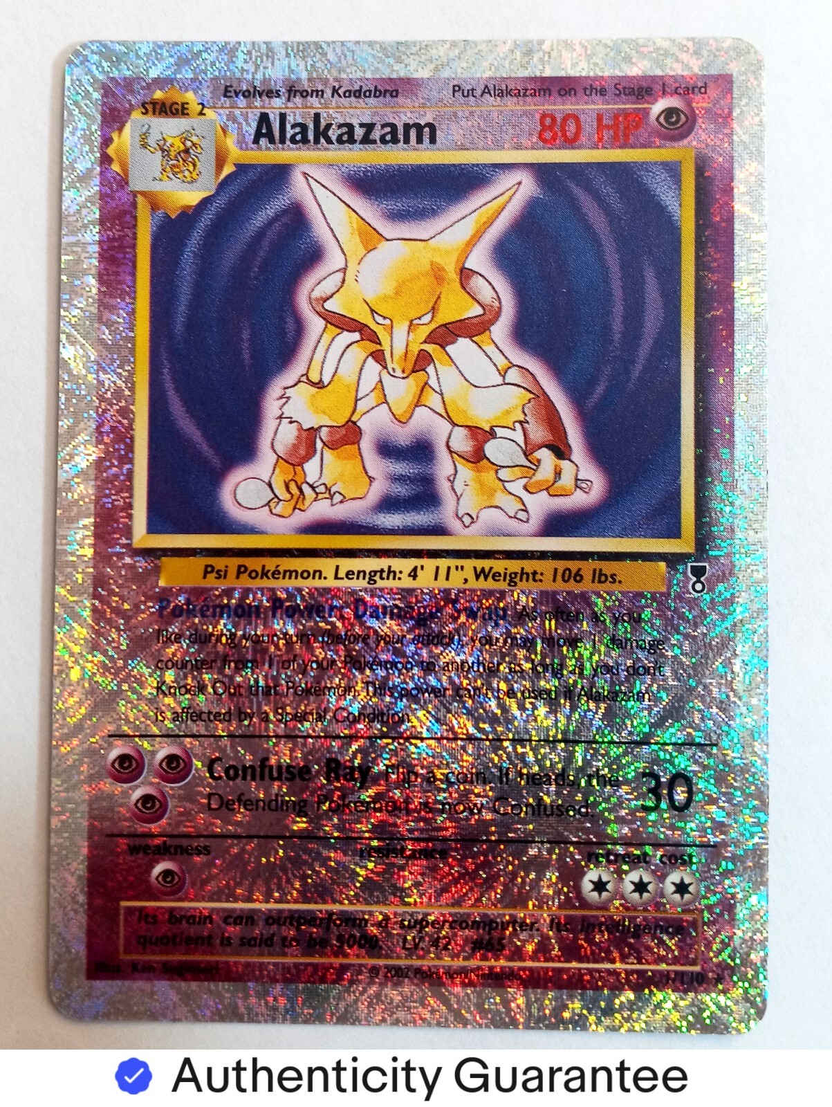 2002 Pokemon Legendary Collection Alakazam Reverse Holo Foil #1/110 NM ...