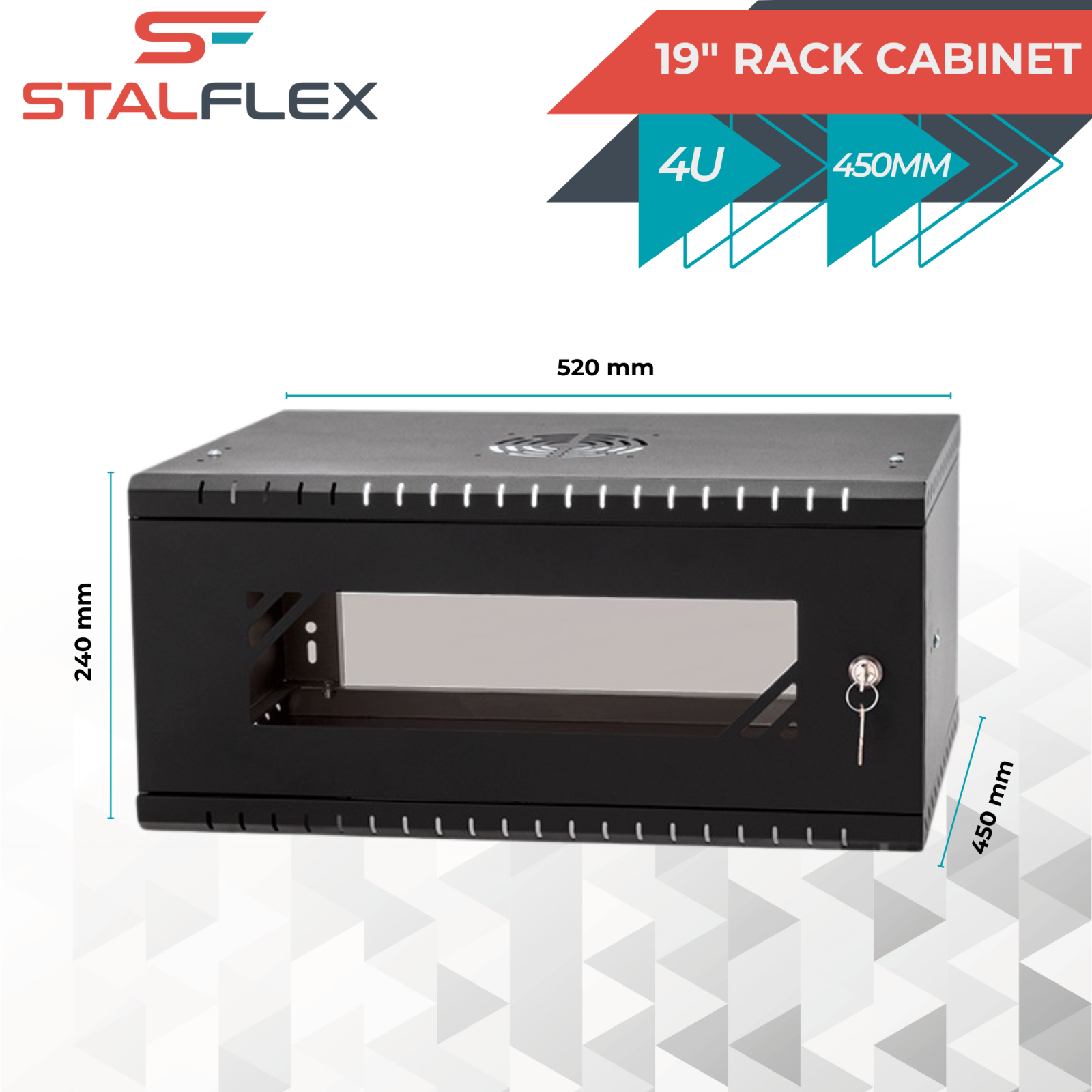 19" 4U 6U 9U 12U Network Data Cabinet Comms Wall Rack Patch Panel ...