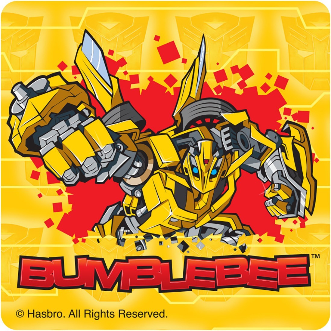 Bumble Bee Transformer Stickers For Lollipops Transformers Party