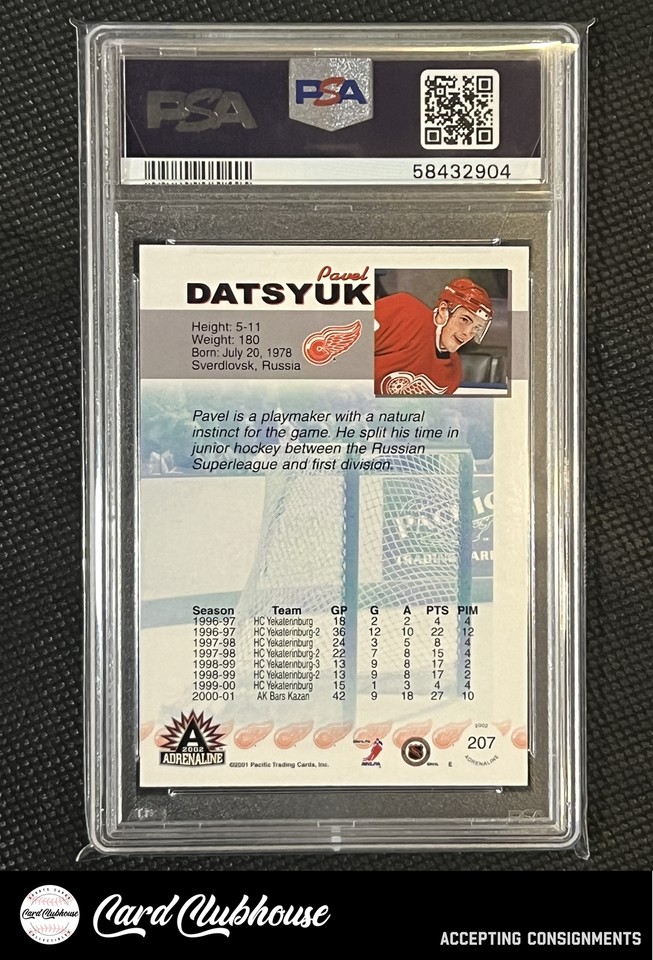 2001-02 Pacific Adrenaline Red RC /54 #207 Pavel Datsyuk PSA 9 | eBay