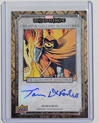 2022 Marvel Beginnings Creator Gallery Signatures Tom DeFalco #CG-TD ...