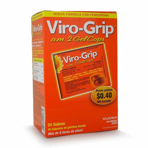 VIROGRIP AM GELCAPS 24X2 TOTAL 48 GELCAPS VIJOSA FLU GRIPE ...