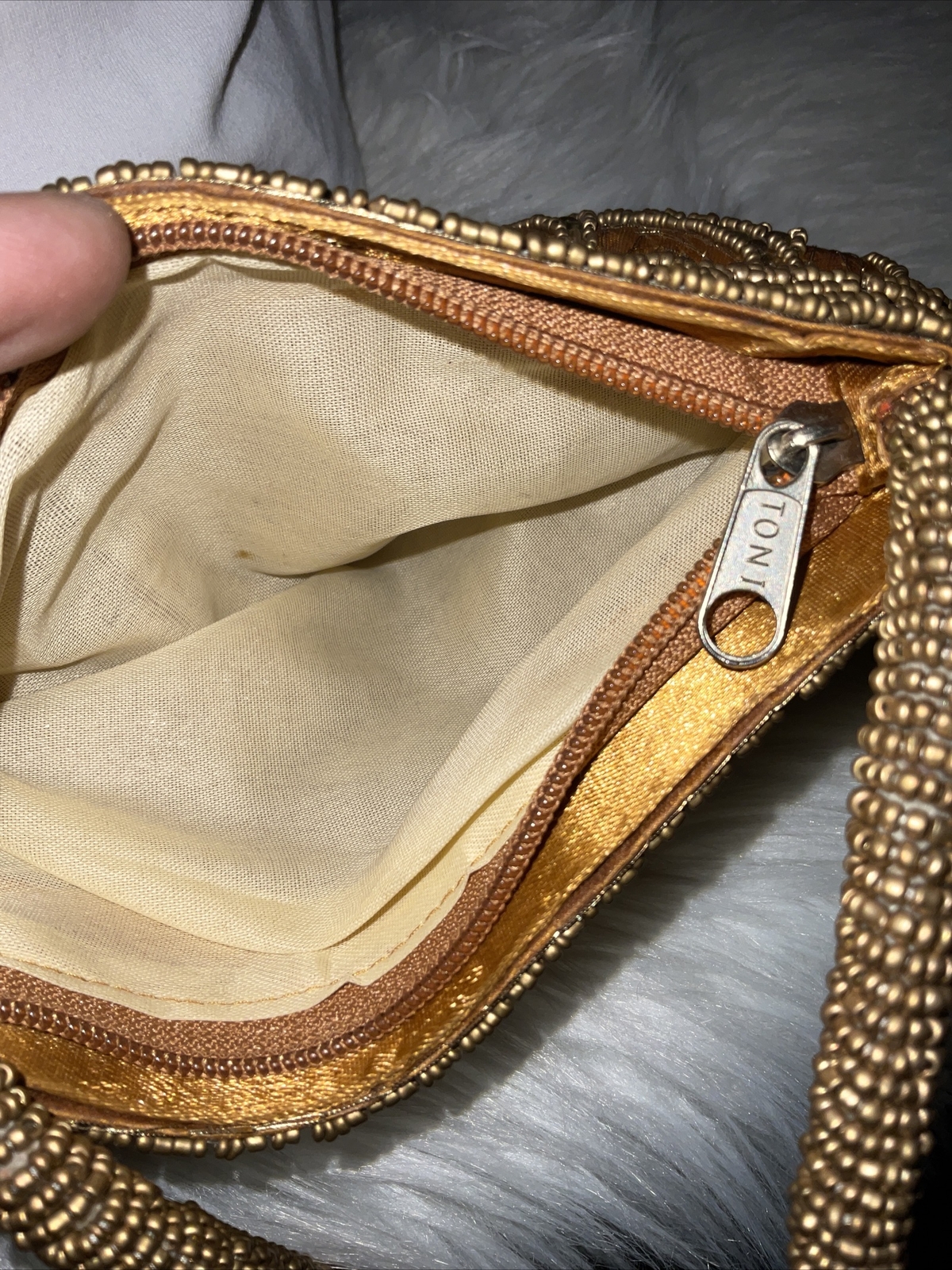 Vintage TONI Beaded Clutch Purse. Beautiful Gold & Cl… - Gem