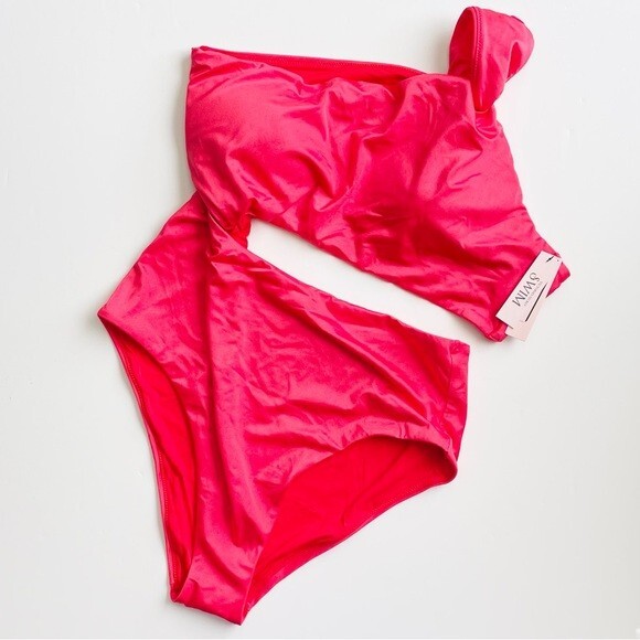 LARGE Victoria’s Secret twist monokini one-piece padded swimsuit red ...