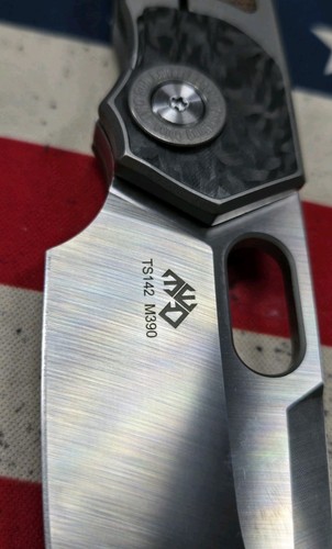 TWOSUN TS142 M390 INTEGRAL TITANIUM MICARTA INLAY CARBON FIBER ...