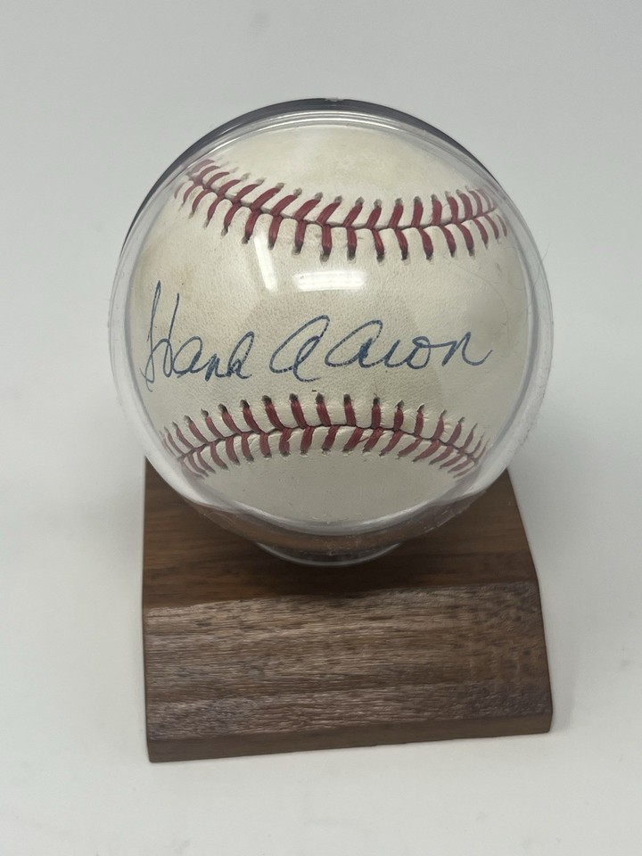Hank Aaron Autographed Hand Signed Baseball Auto Atlanta Braves Hall of ...
