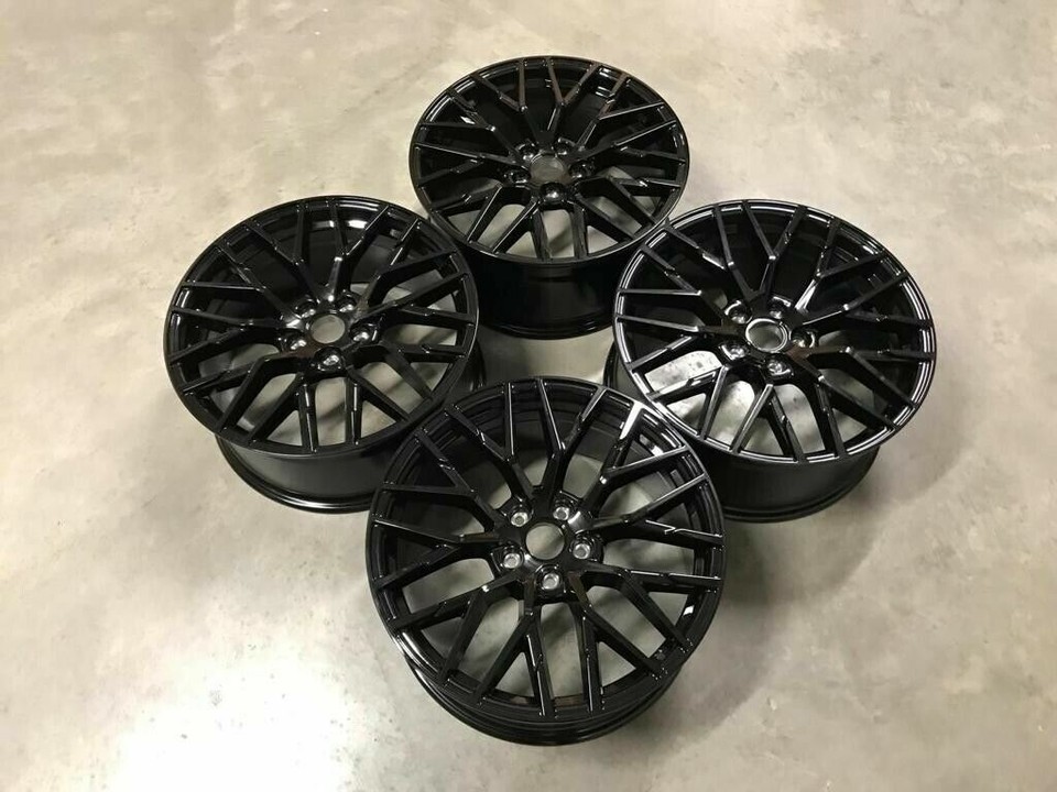 4 PCS 19x8.5 5X112 GLOSS BLACK WHEELS FOR AUDI A4 A5 S4 S5 Q5 RIMS SET ...