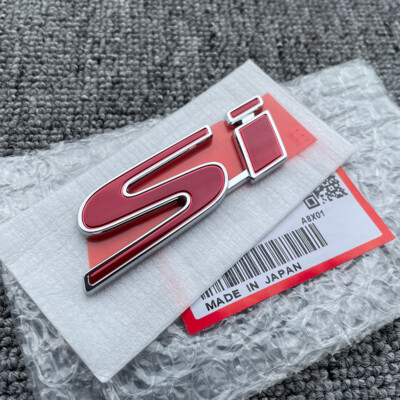 GENUINE OEM Red Si Emblem For honda civic 2Dr 4Dr Trunk Rear Badge ...