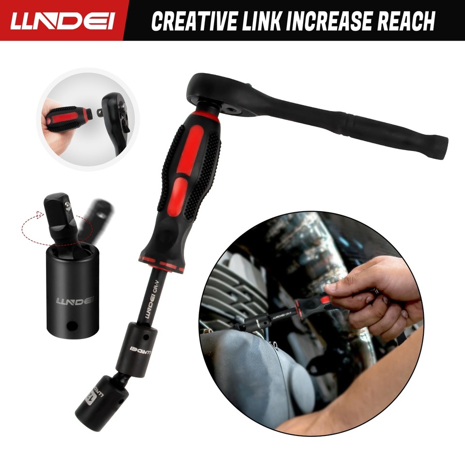 48 Piece 1/4 Inch Mini Socket Ratchet Wrench Set, Metric Shallow Socket ...