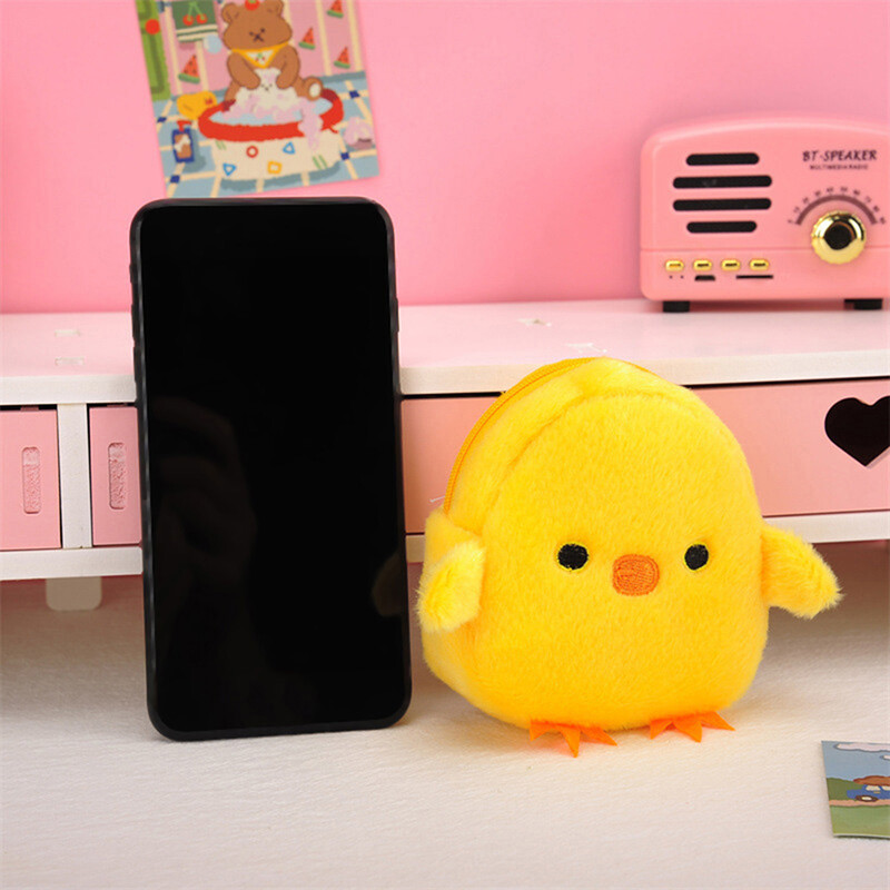 1Pcs Cute Little Yellow Chicken Coin Purse Soft Mini Cartoon Coin Purse ...