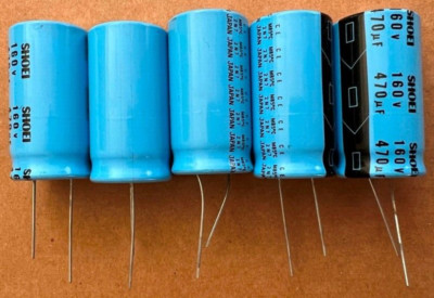 5pcs Shoei 470uf 160V Radial Lead Electrolytic Capacitors 22x42mm ...