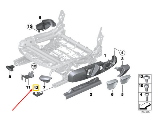 BMW 1 F20 FRONT EXTERIOR LEFT SEAT RAIL COVER 52107314013 7314013 | eBay