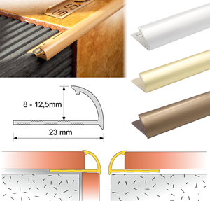 Round Edge PVC Tile Trims 8mm - 10mm - 12.5mm VARIOUS COLOURS - 2.5 ...