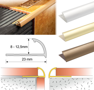 Round Edge PVC Tile Trim 2.5m – 8 10 12.5 mm Quadrant Edge Various ...