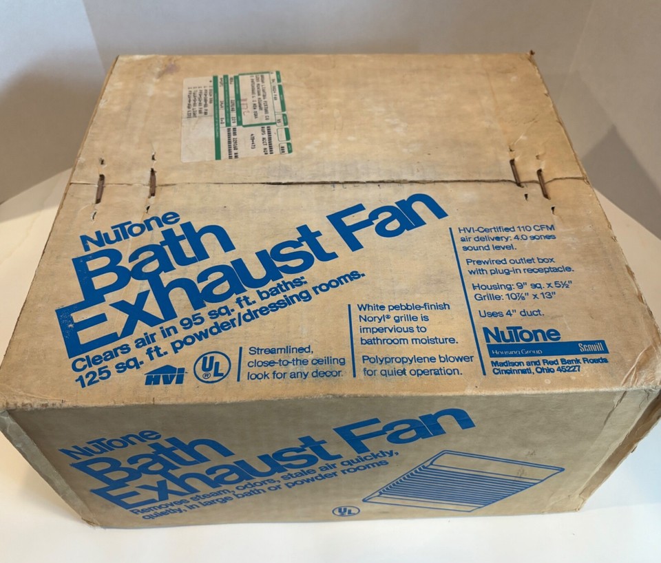 NuTone 8814 Bathroom Ventilation Ceiling Exhaust Fan complete unit NEW ...