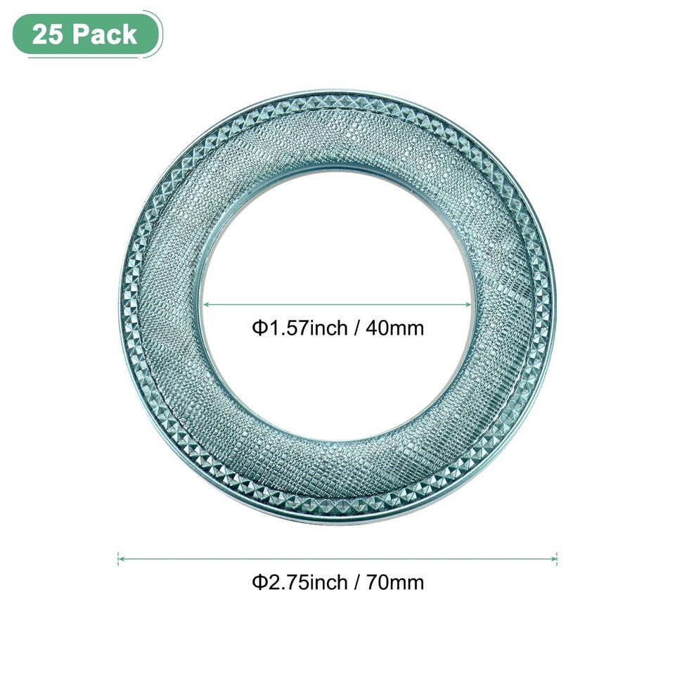 25-Pack Curtain Grommets 1-9/16 Inch Inner Diameter Plastic Ring [Blue ...