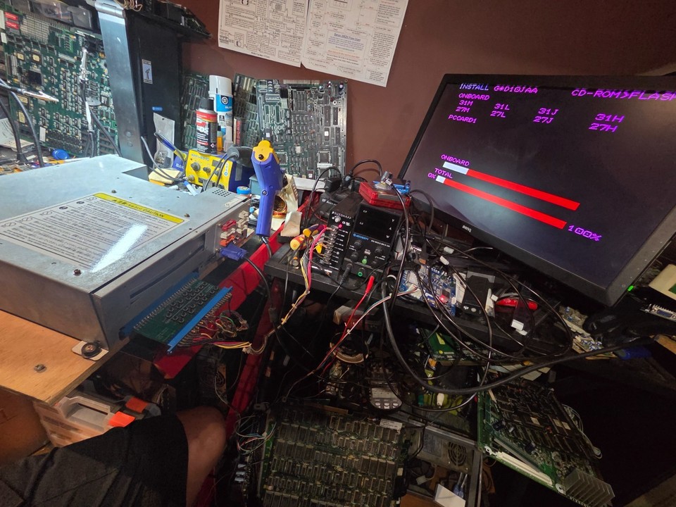 KONAMI SYSTEM 573 JAMMA ARCADE PCB BOARD, recapped + socketed battery ...