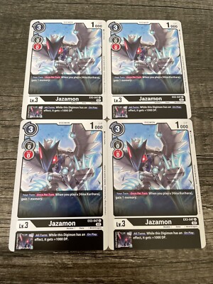 x4 Jazamon EX3-047 U Playset Digimon TCG Draconic Roar | eBay