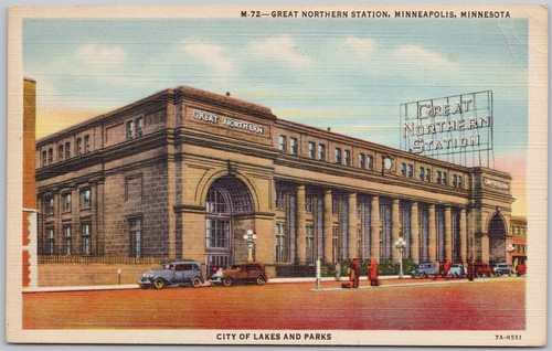 Great Northern Station Minneapolis Minnesota Train Depot MN Linen ...