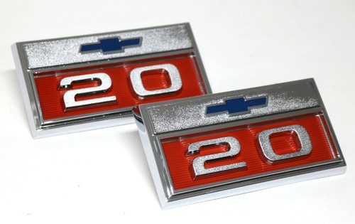 New Front Fender Bowtie Emblem Pair For 1966 Chevy C20 K20 Truck ...