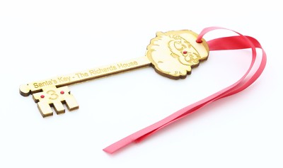 Personalised Engraved Wooden Christmas Eve Santa Magic Key Father ...