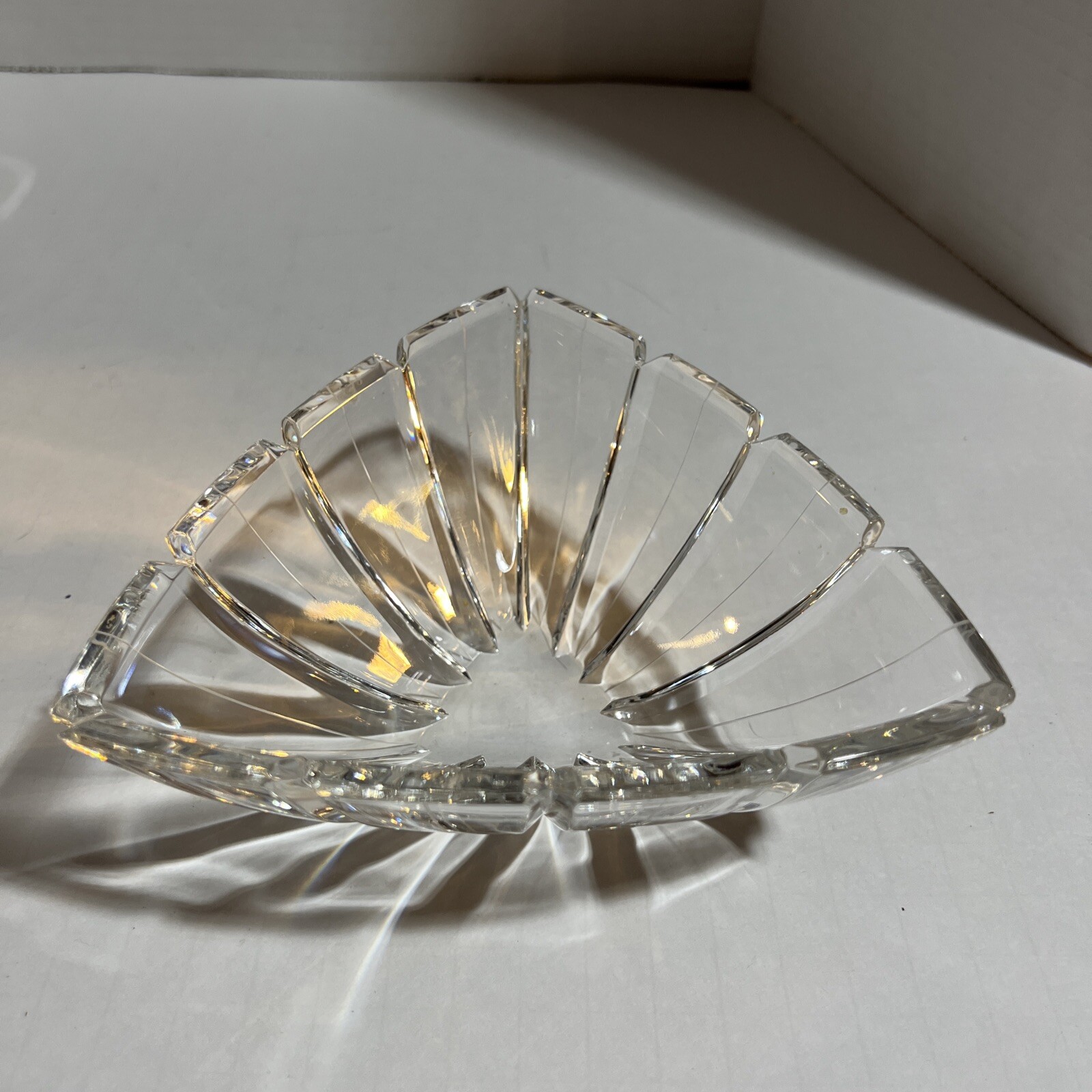 Clear Crystal Glass Triangle Shaped Candy/nut Bowl | eBay